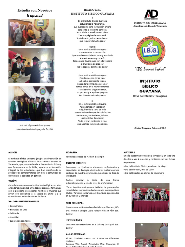 Triptico IBG | PDF | Biblia | Creencia religiosa y doctrina