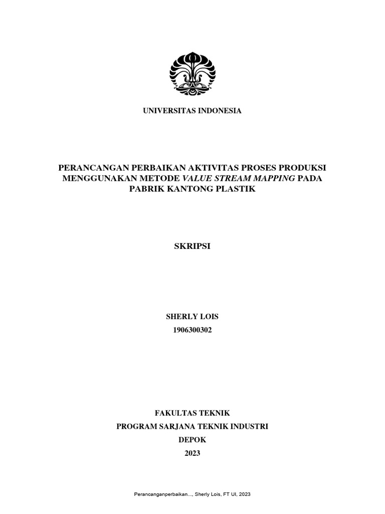 Perancangan Perbaikan Aktivitas Proses Produksi Menggunakan Metode ...