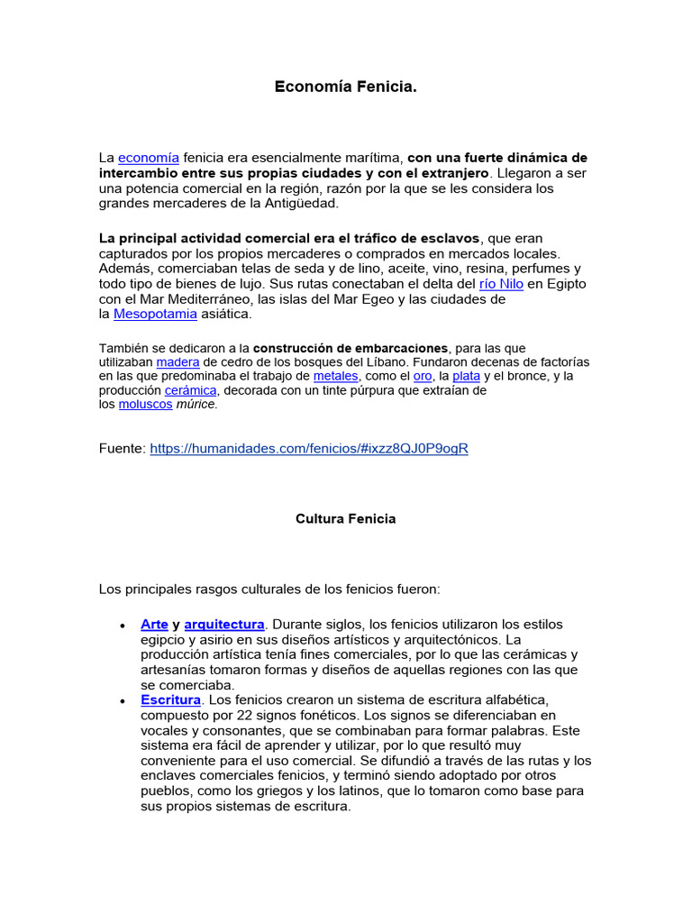 Economía Fenicia | PDF | Fenicia