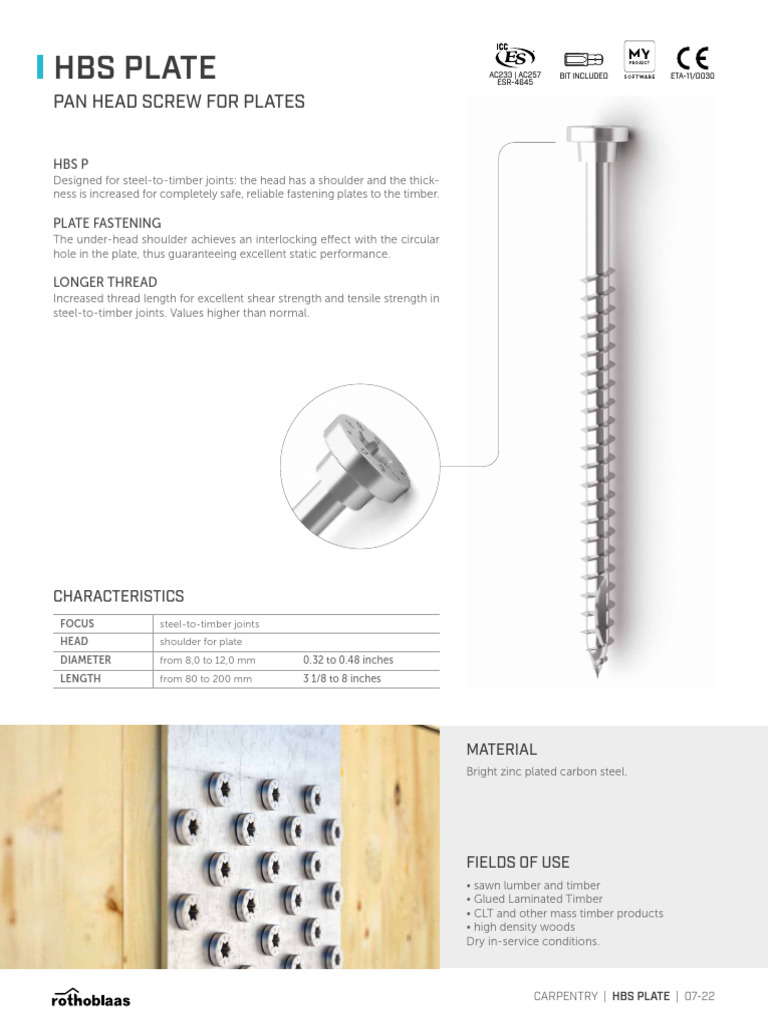 2022 - 07 - HBS Plate - Usa | PDF | Lumber | Screw