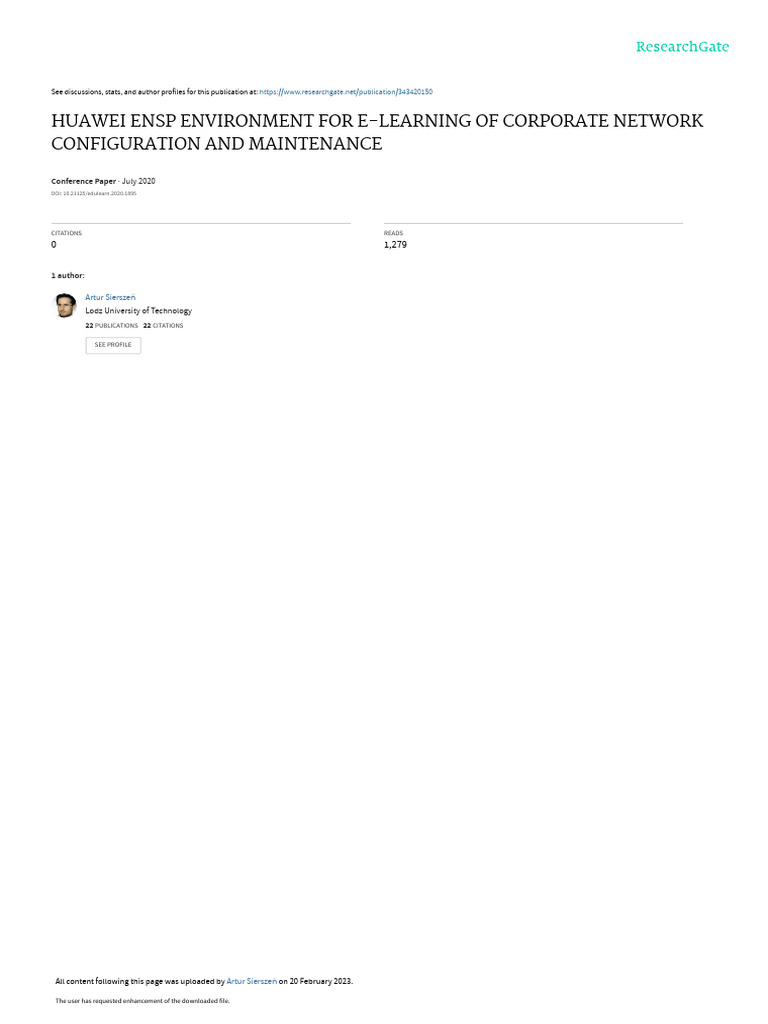 Huawei Ensp Environment For E-Learning of Corporate Network ...