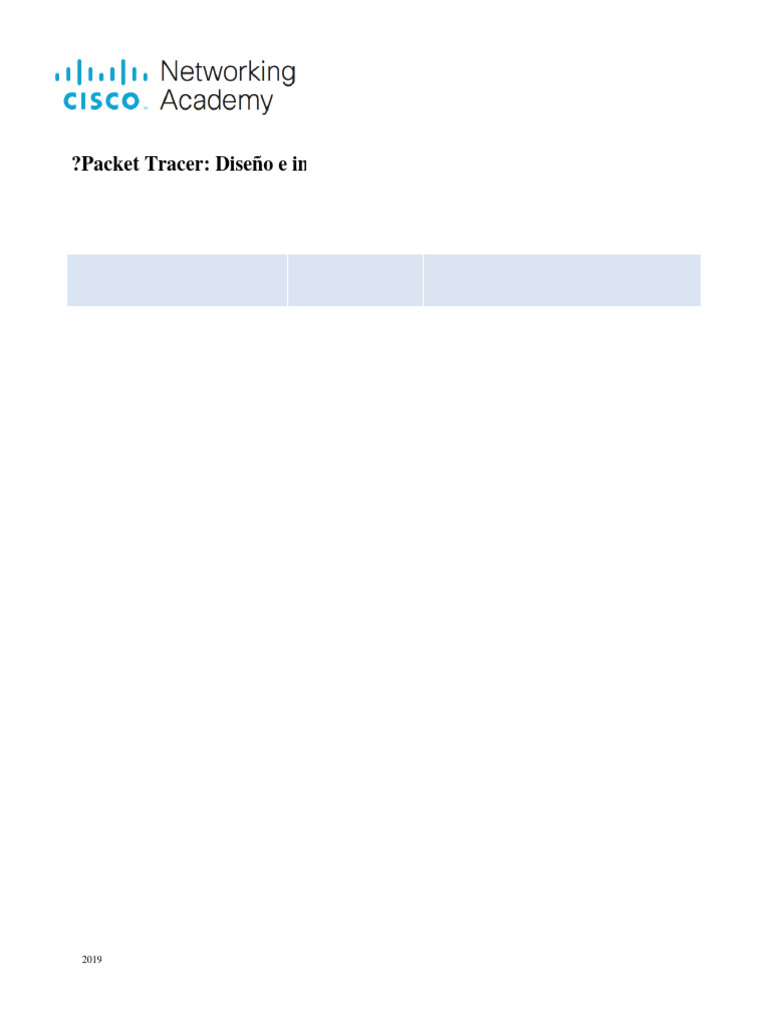 11.10.1 Packet Tracer - Design and Implement A VLSM Addressing Scheme ...