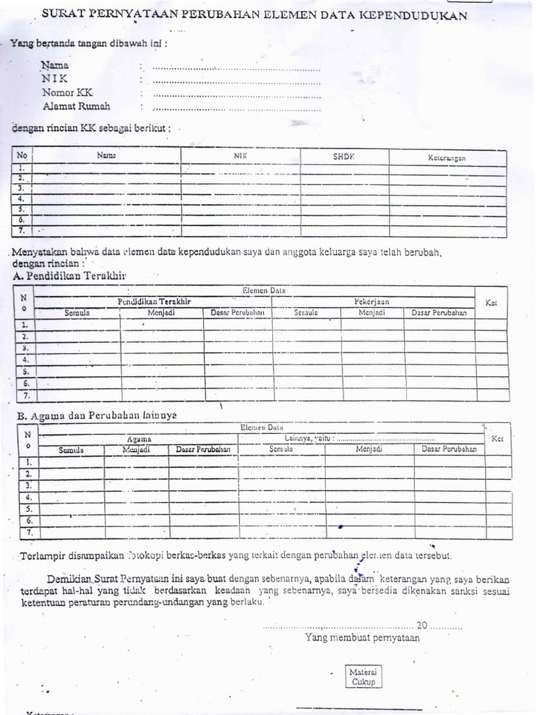 Perubahan Data | PDF