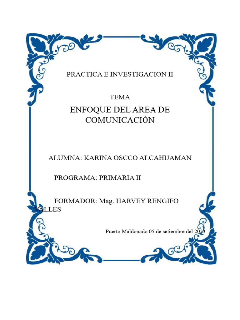 Area Comunicacion Pdf Comunicación Aprendizaje