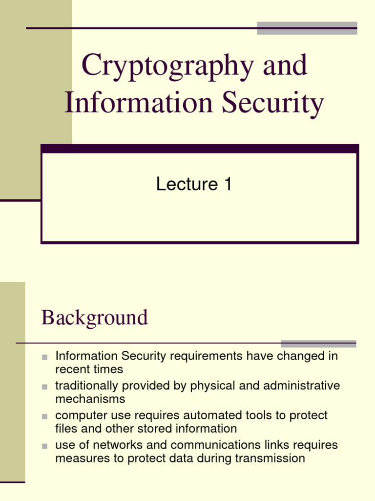 Network Security - Lecture - 1 & 2 | PDF