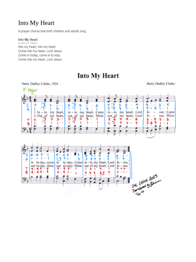 09 Into My Heart SATB - Not Angka | PDF