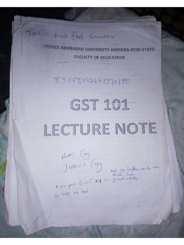 GST101 Note | PDF