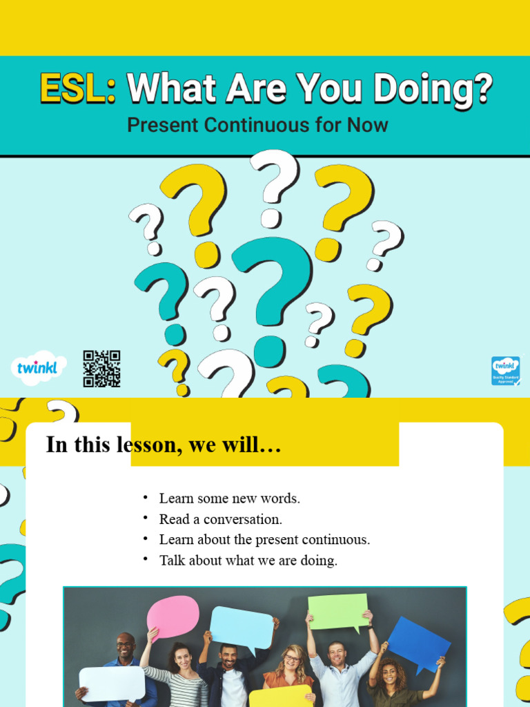 Present Continuous ESL Lesson | PDF | Linguistics