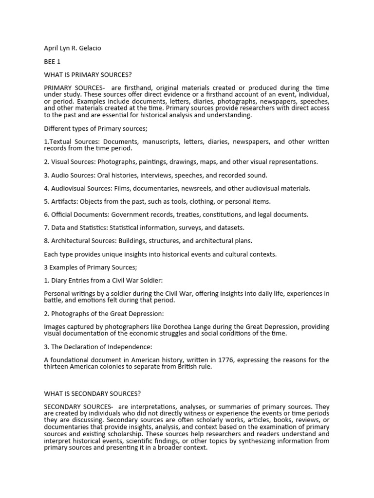 Understanding Primary and Secondary Sources | PDF