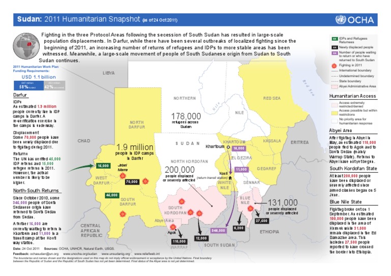 OCHA Humanitarian Map, 24-10-11 | PDF | Sudan | South Sudan