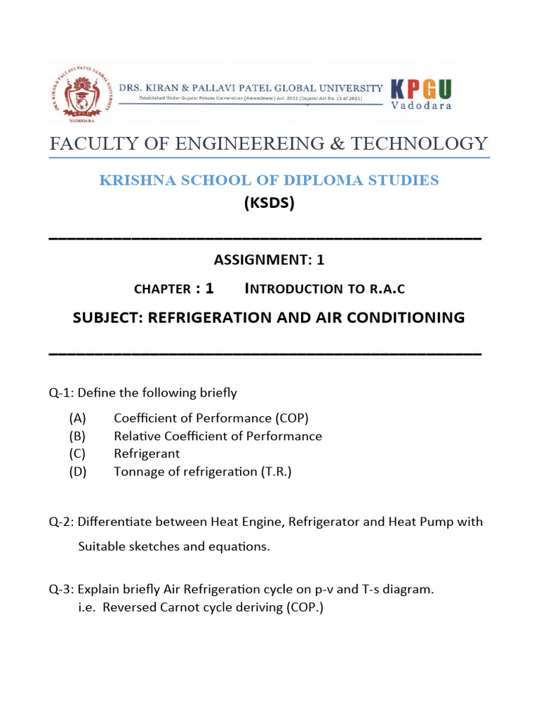 Assignment 1 Rac | PDF