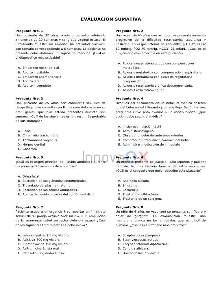 Evaluacion Sumativa 1er B | PDF | Asma | Rodilla