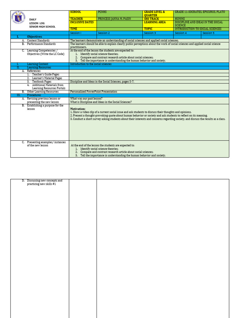 Session I Session 2 Session 3 Session 4 Session 5 | PDF | Science ...
