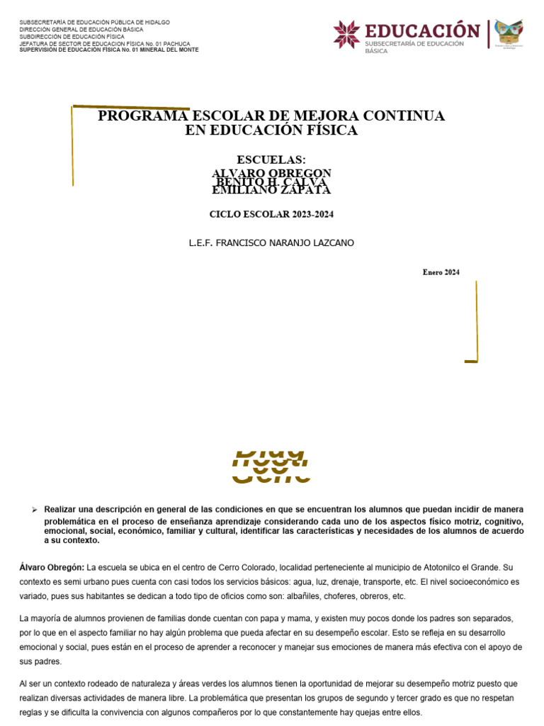 PEMC Naranjo 2023-2024 | PDF | Evaluación | Planificación