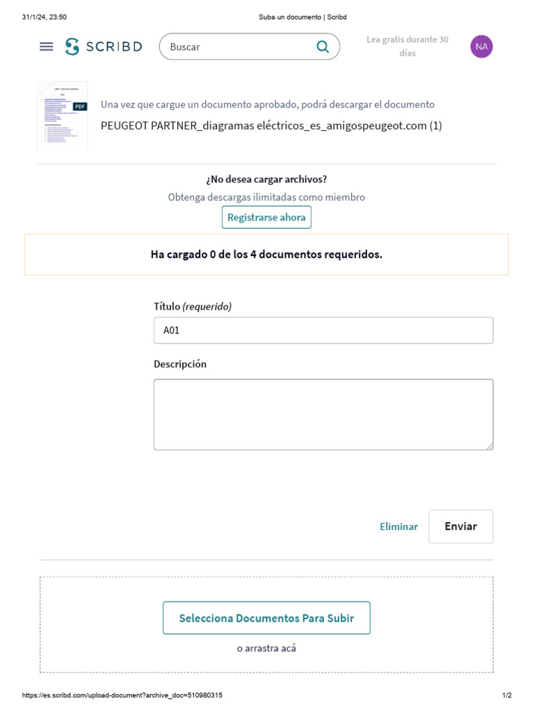 Ha Cargado 0 de Los 4 Documentos Requeridos.: Una Vez Que Cargue Un Documento Aprobado, Podrá ...