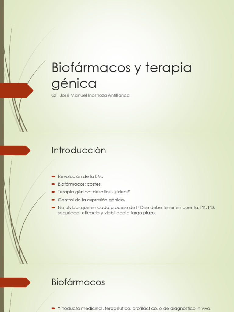 Biofármacos y Terapia Génica: Desafíos y Avances | PDF ...