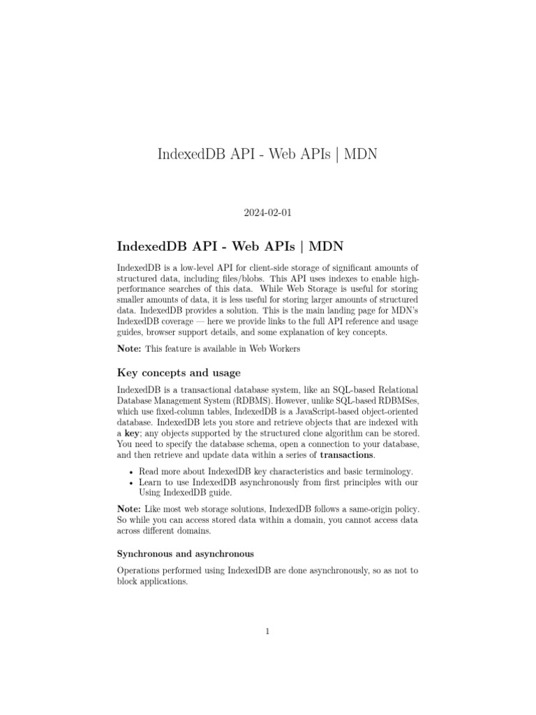 Indexed DB | PDF | Databases | Relational Database Indexed DB | PDF | Databases | Relational Database