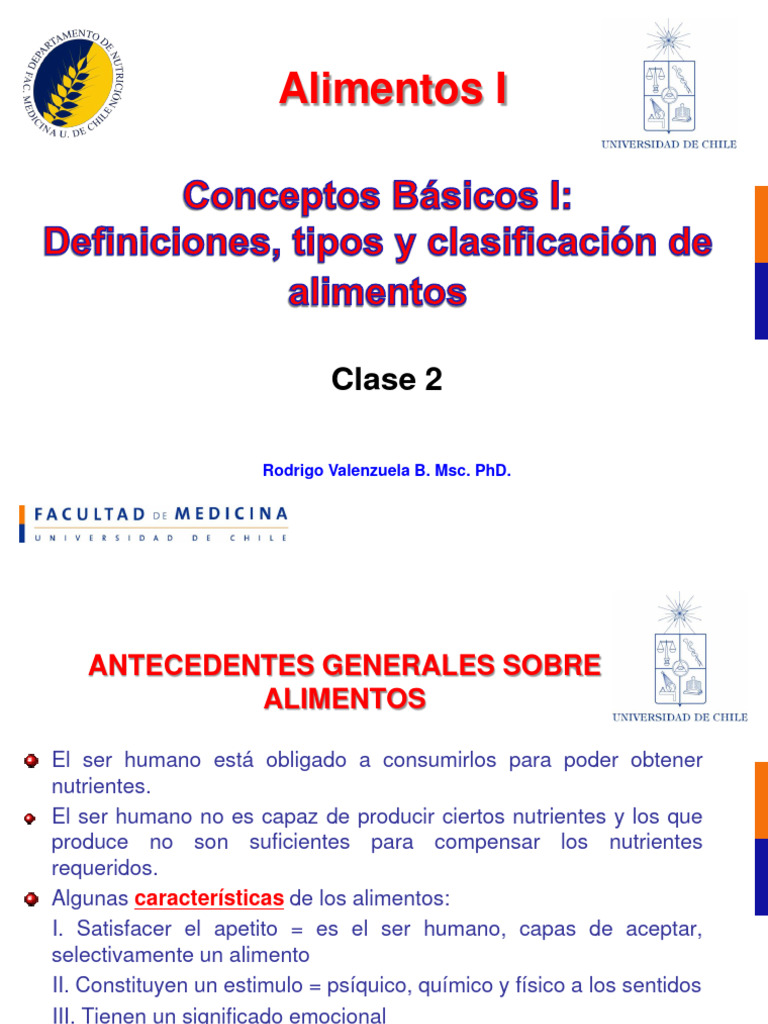 Conceptos Basicos de Alimentos I Clase 2 2023-1 | PDF | Caloría | Alimentos