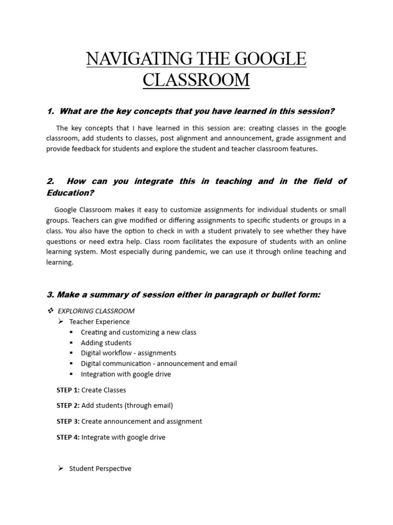 Navigating The Google Classroom | PDF | Information Technology | Cyberspace