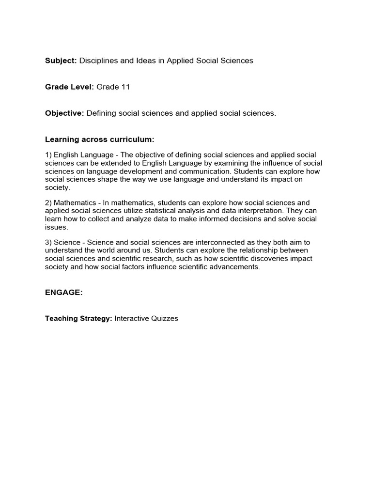 Lesson Plan | PDF | Science | Social Sciences
