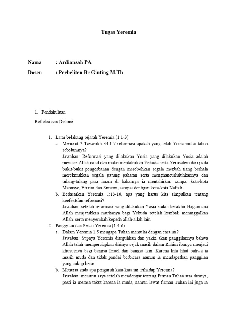 Tugas Yeremia | PDF