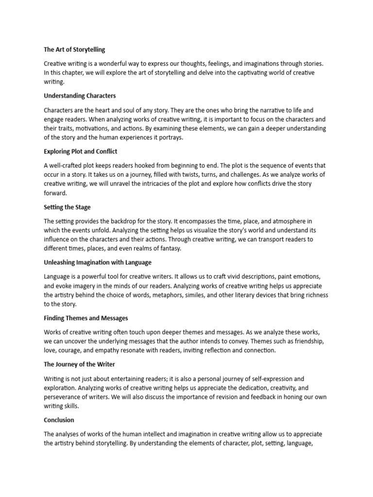 A4 The Art of Storytelling | PDF | Storytelling | Creative Writing