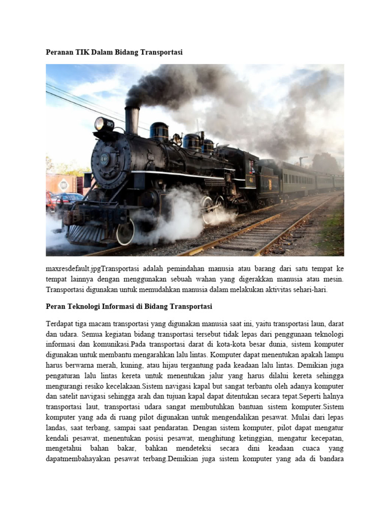 Peranan TIK Dalam Bidang Transportasi | PDF