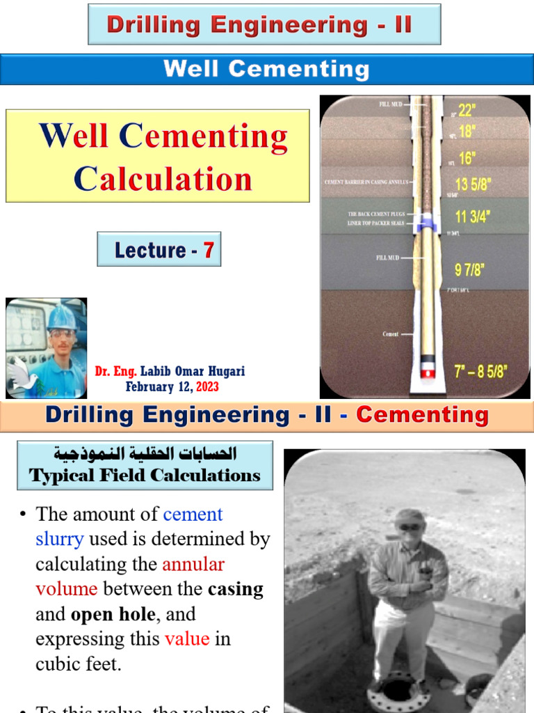 7 DE-2 Well Cementing Calculation-Lect-7 DR Labib | PDF | Casing ...