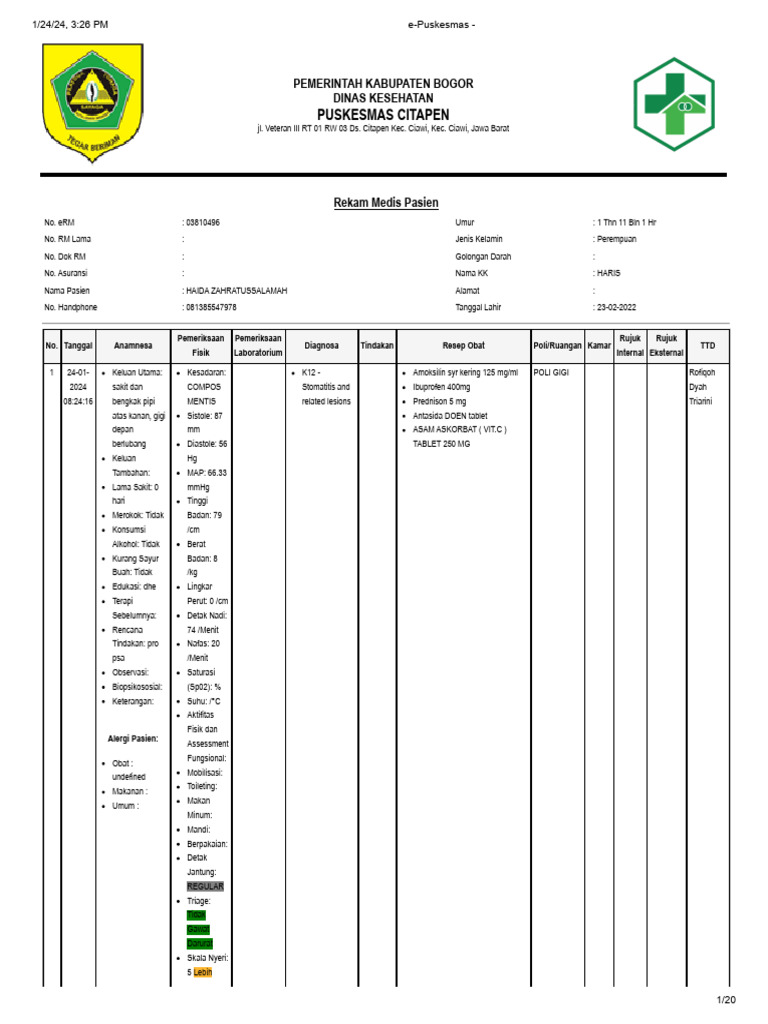3.5.1.f CPPT Terintegrasi Dalam Rekam Medis | PDF