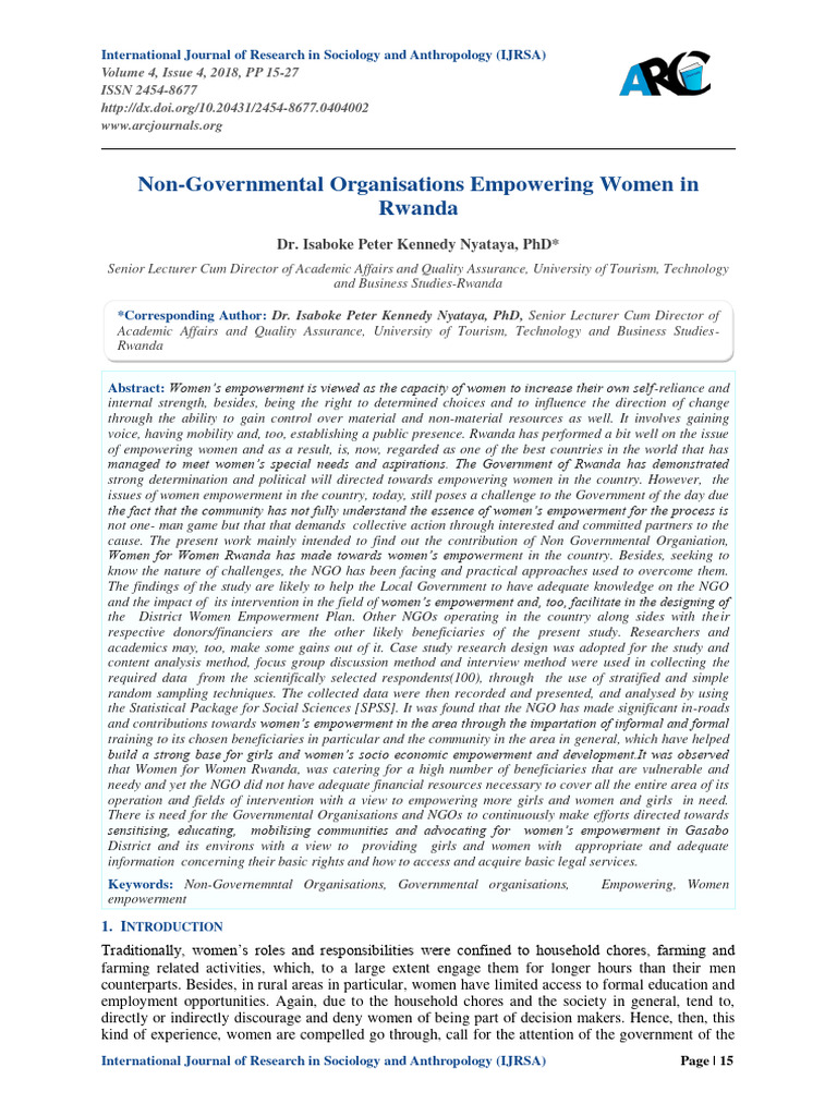 rwanda paper | PDF | Empowerment | Non Governmental Organization