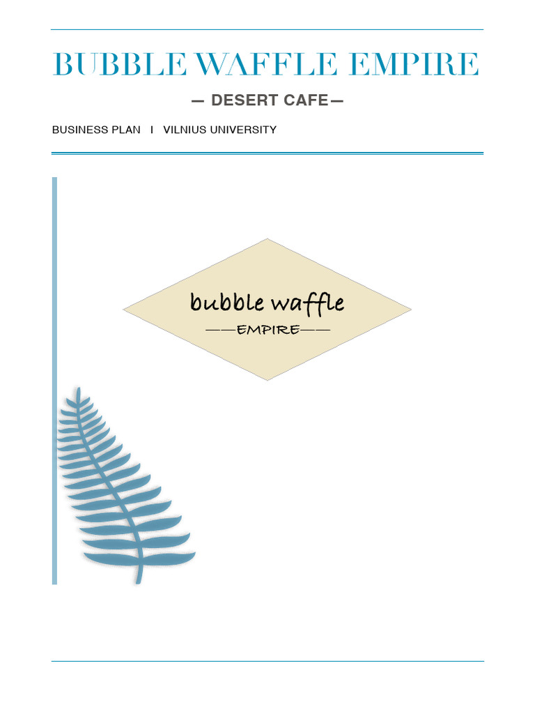 Business Plan Waffles PDF | PDF | Economic Bubble | Marketing