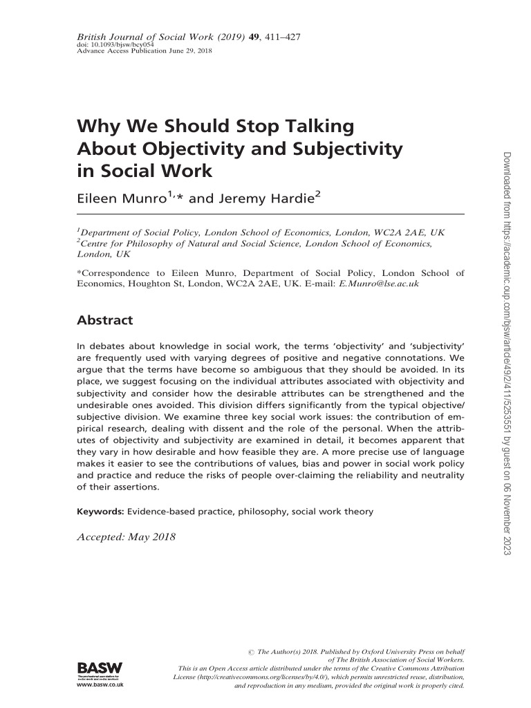 Subjectivity and Objectivity | PDF | Reason | Knowledge