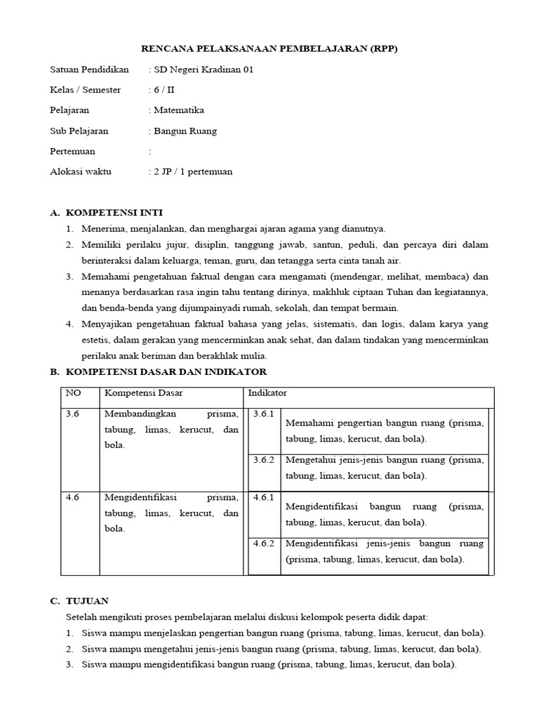 Contoh RPP Harian | PDF | Seni & Disiplin Bahasa