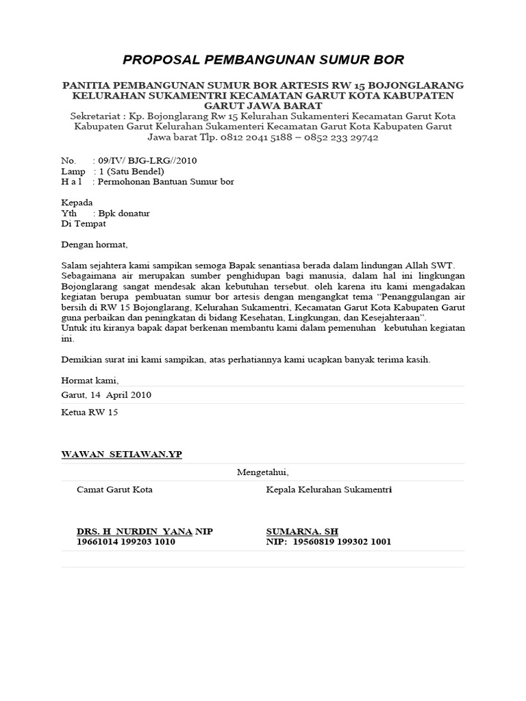 Contoh Proposal Sumur Bor | PDF