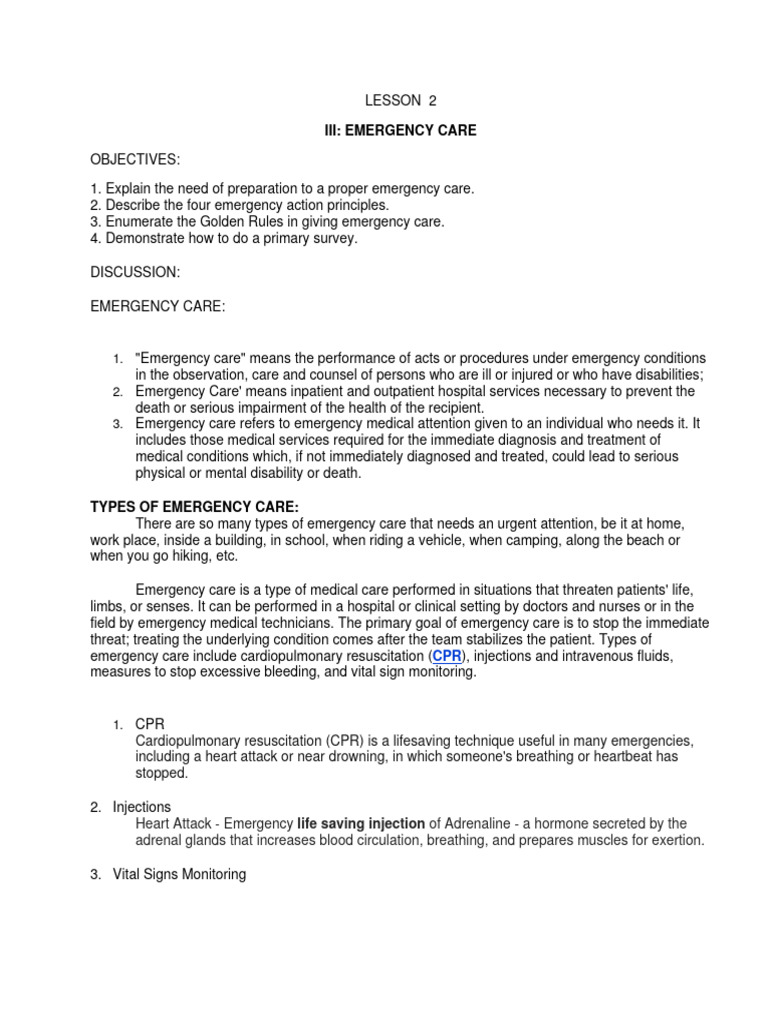 Emergency Care | PDF | Anatomical Terms Of Location | Human Body