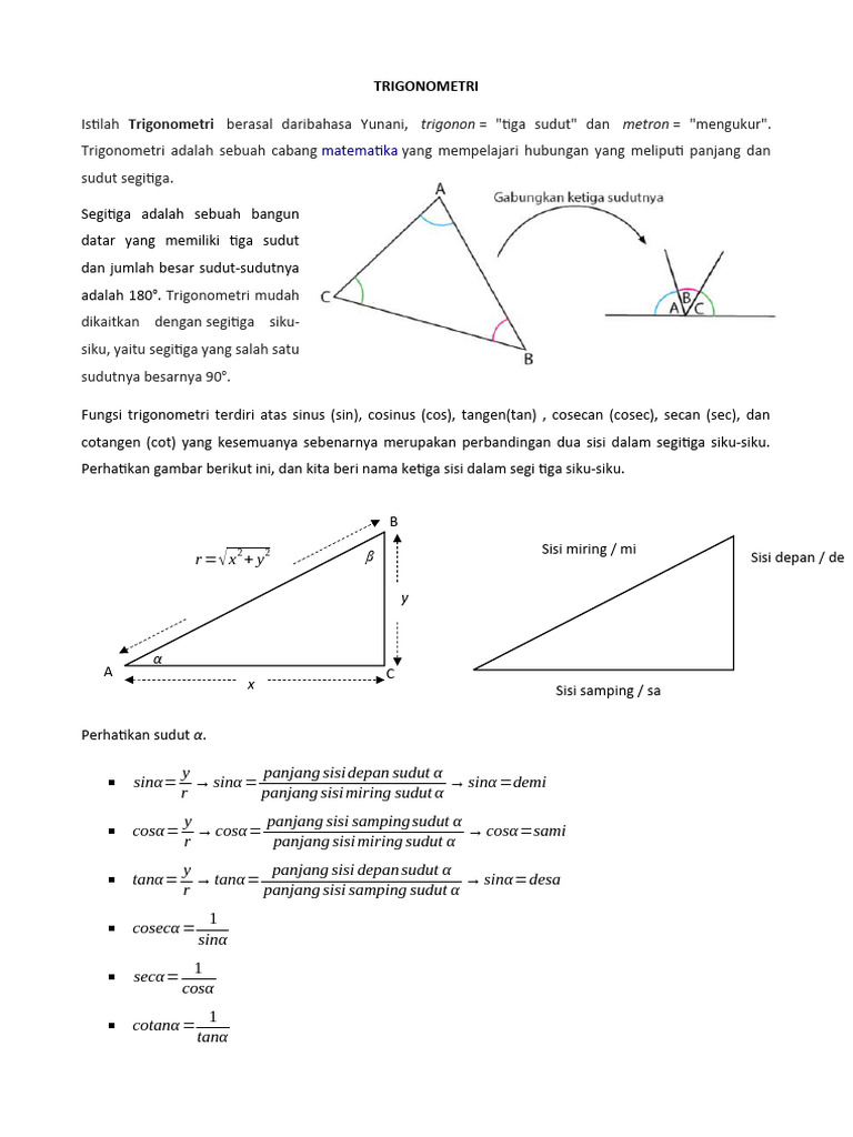 Panduan Trigonometri Sederhana | PDF