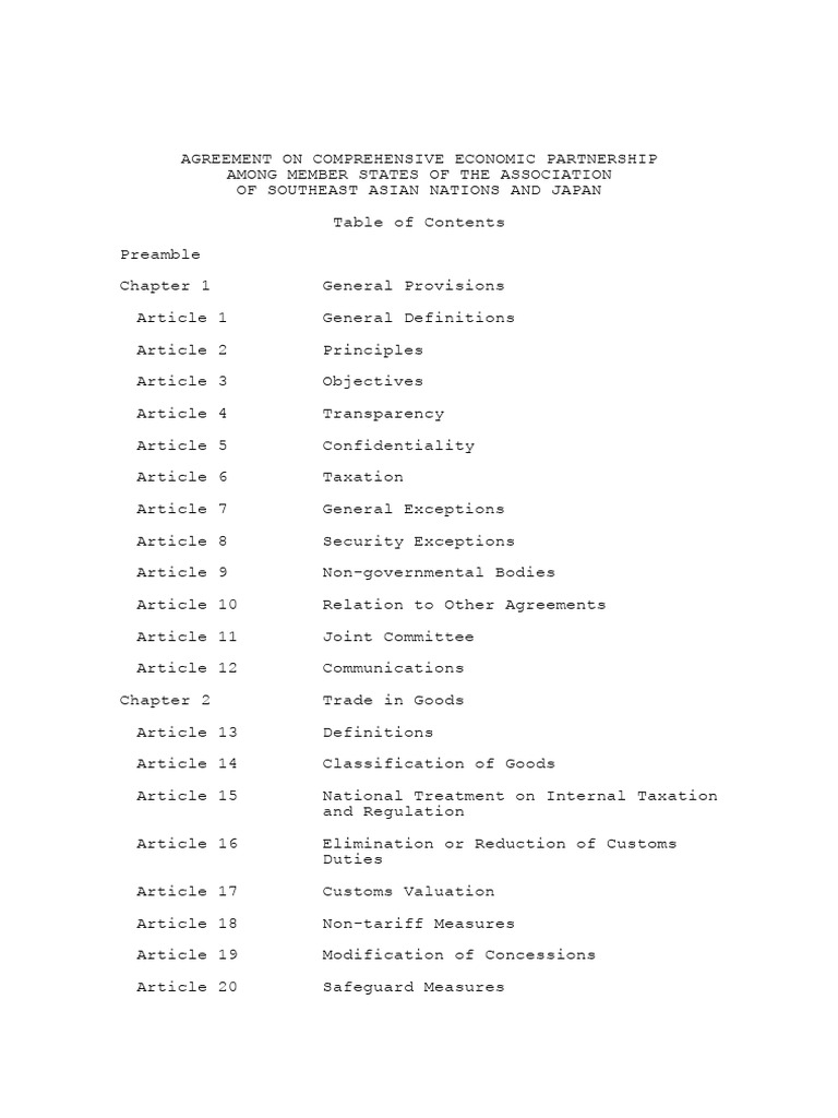 AJCEP Agreement | PDF | World Trade Organization | General Agreement On ...
