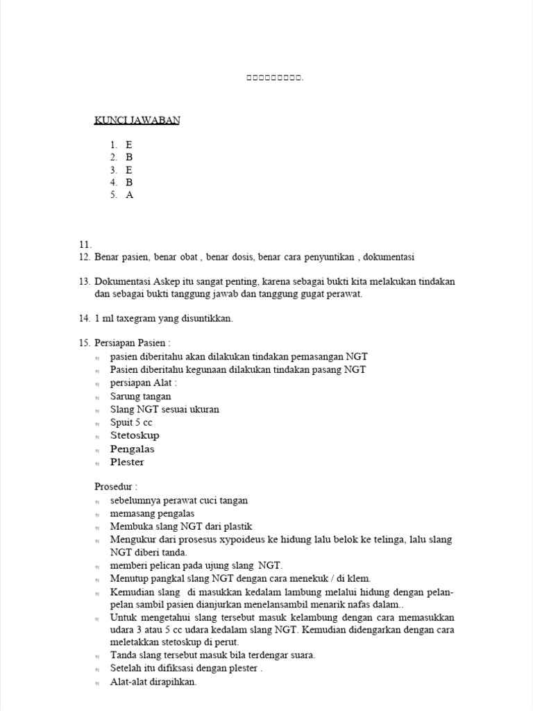 PDF Soal Uji Tulis Perawat - Compress | PDF