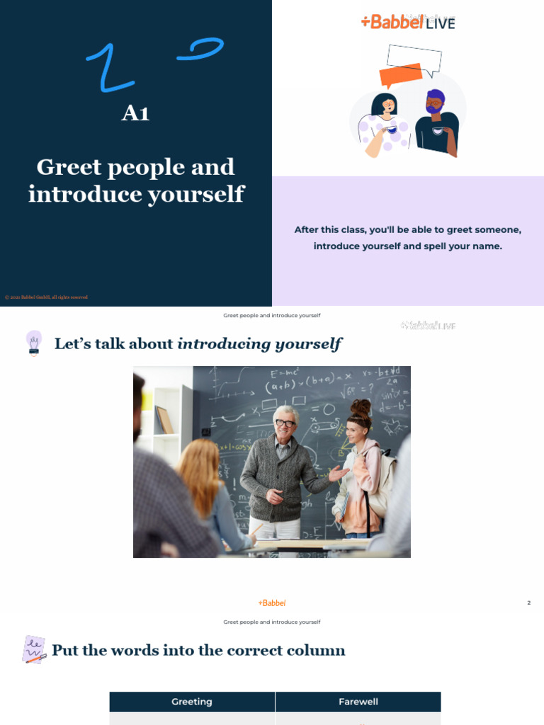 A1 Greetings and Introductions Guide | PDF | Language Arts & Discipline