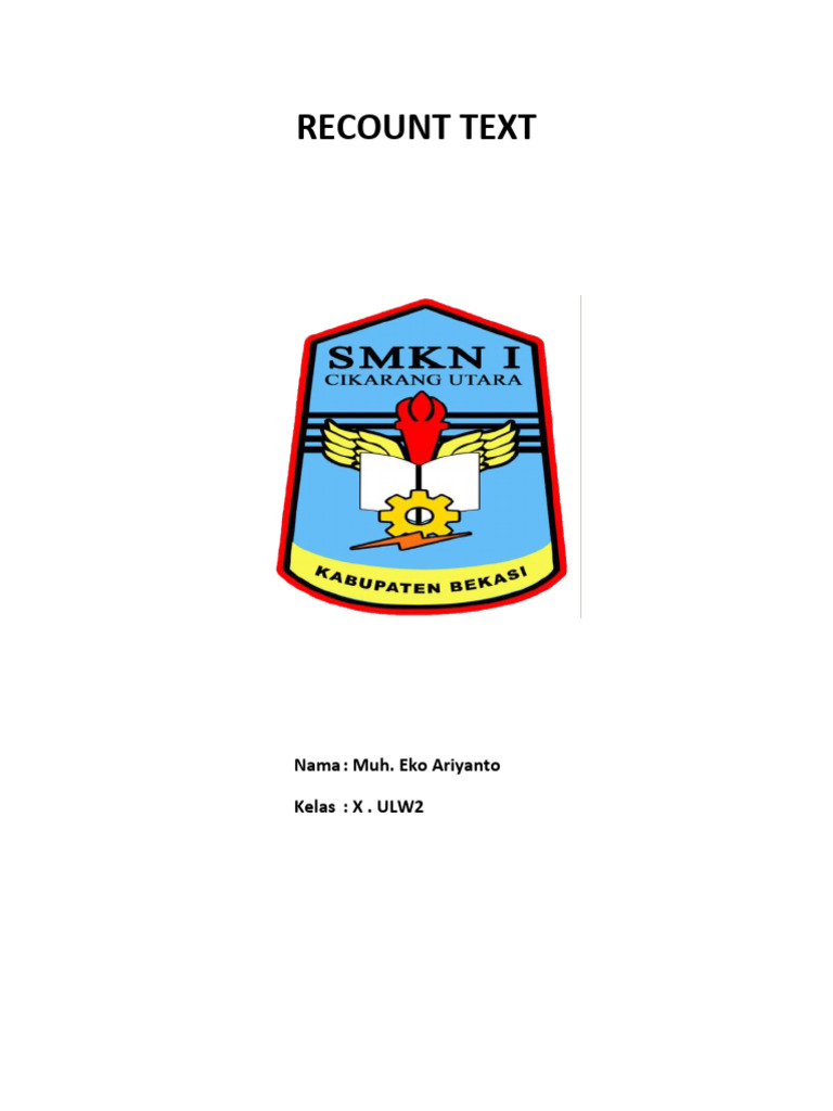 Cover SMK 1 Cikarang Utara Recount Text | PDF