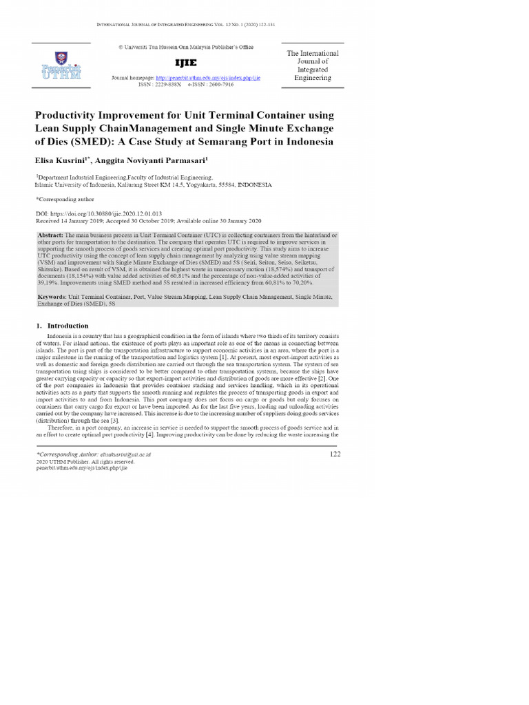 View of Productivity Improvement For Unit Terminal Container Using Lean Supply Chain Management ...