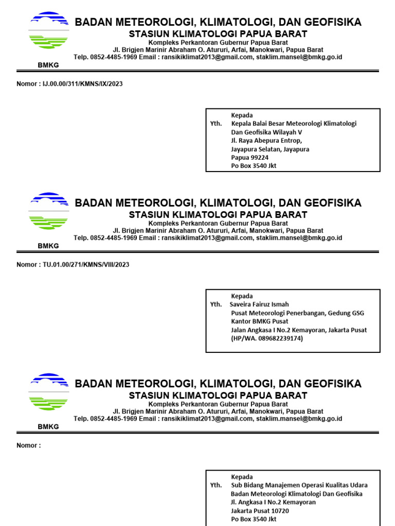Stasiun Klimatologi Papua Barat BMKG | PDF