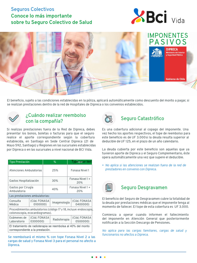 Dipreca Imponentes Pasivos BCI VIDA | PDF | Póliza de seguros | Seguro