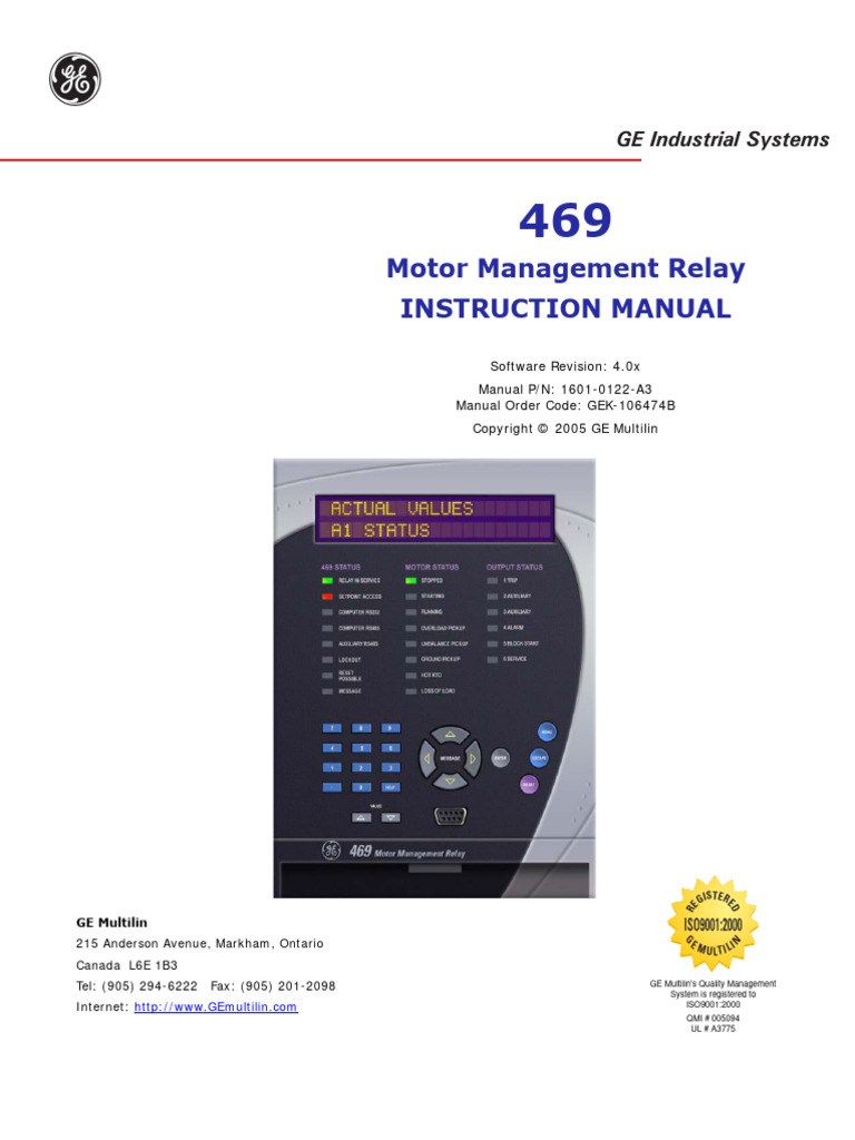 Ge Multilin | PDF | Relay | Computer Engineering
