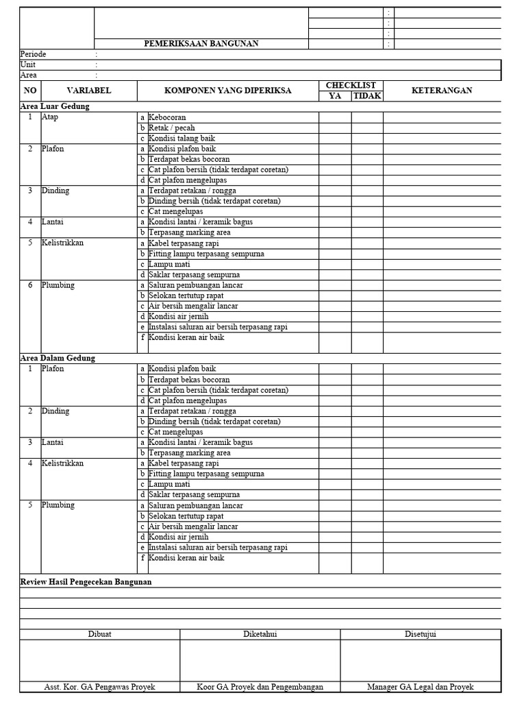 FM 007 Form Pemeriksaan Bangunan | PDF