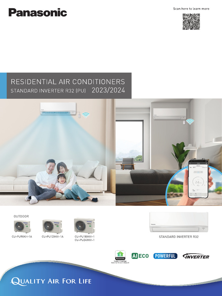 Panasonic Aircond CS-PU9XKH-1A | PDF