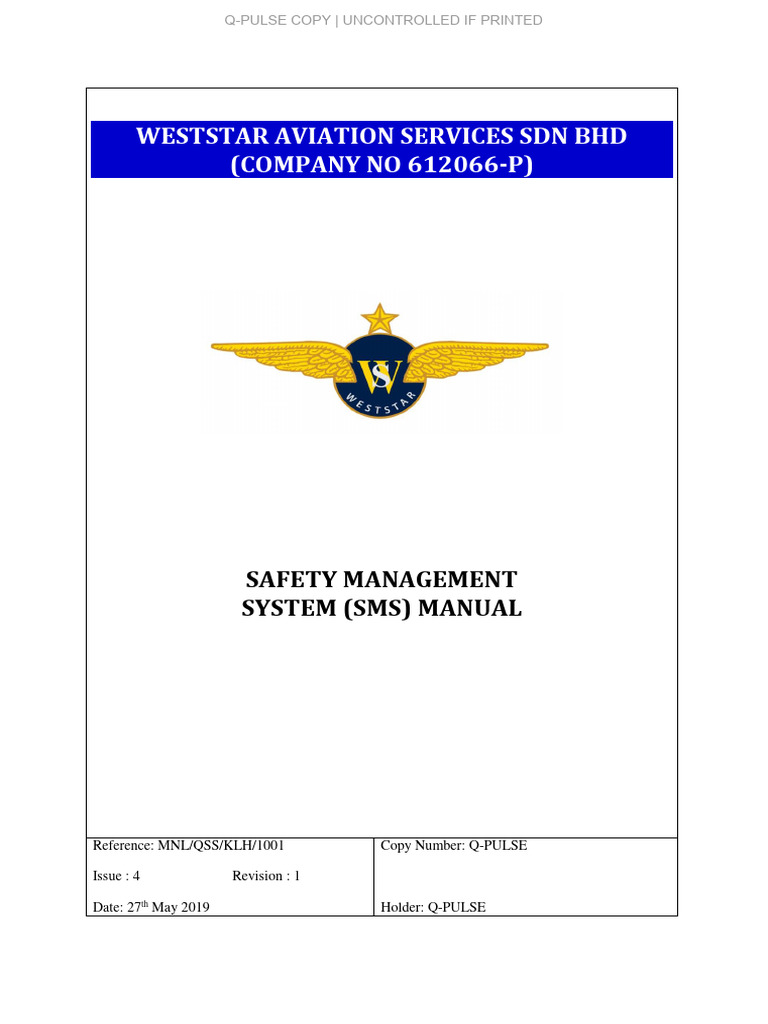 SMS Manual | PDF | Audit | Safety