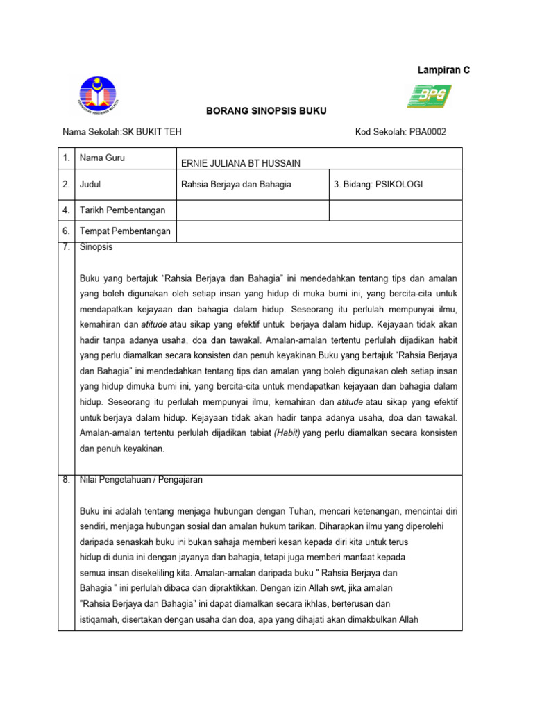 Sinopsis Buku Rahsia Berjaya Dan Bahagia | PDF | Career & Growth