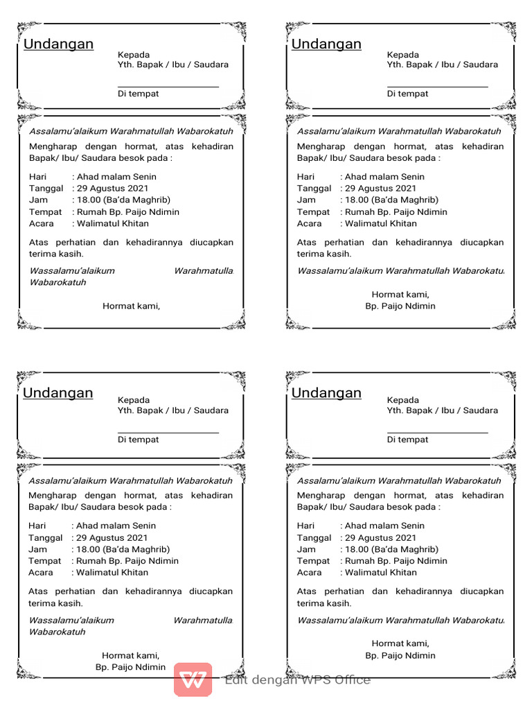 Undangan Hajatan 4 | PDF