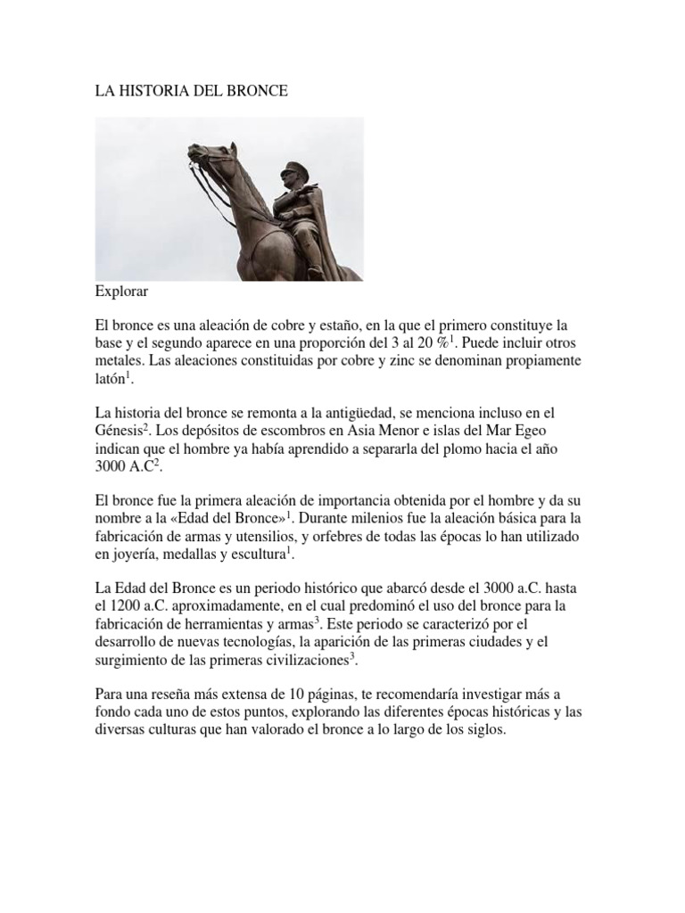 La Historia Del Bronce | PDF